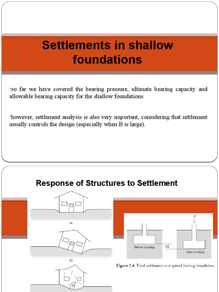 4-Settlement of Shallow Foundations | PDF | Linear Elasticity | Soil Mechanics