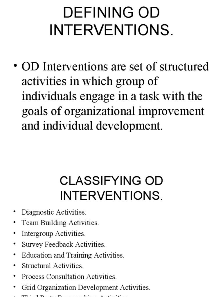 Od Interventions. | PDF | Career & Growth