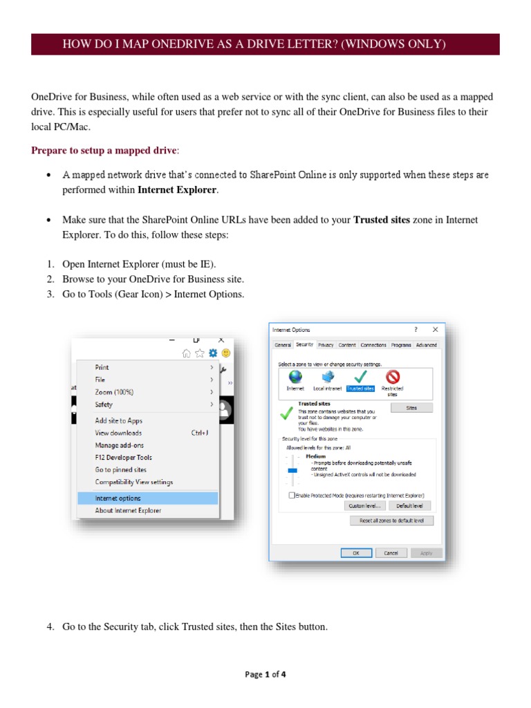 How Do I Map OneDrive As A Drive Letter (Windows Only) | PDF ...