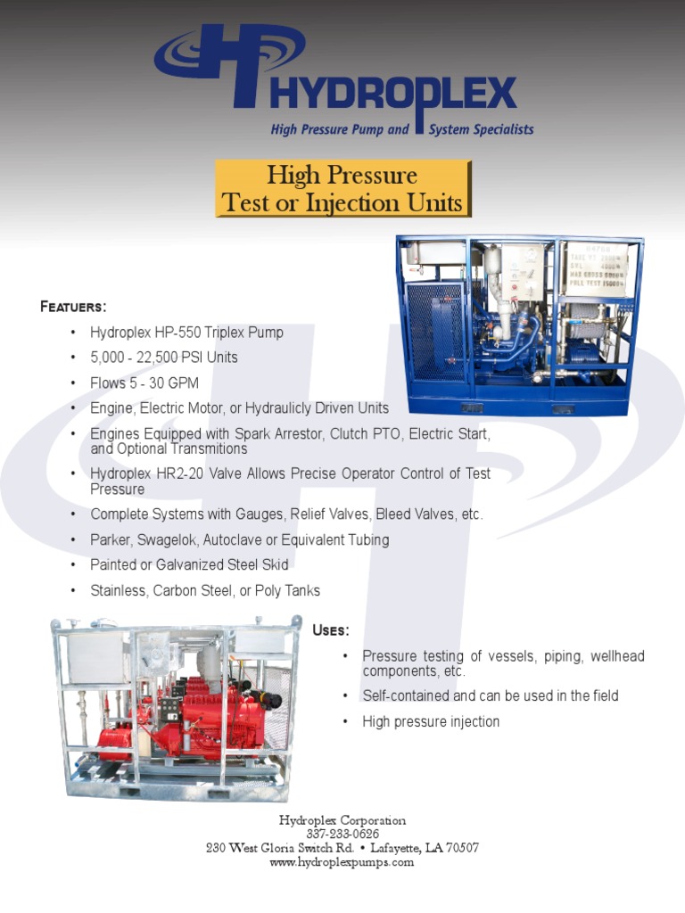 Hydroplex High Pressure Systems Overview | PDF