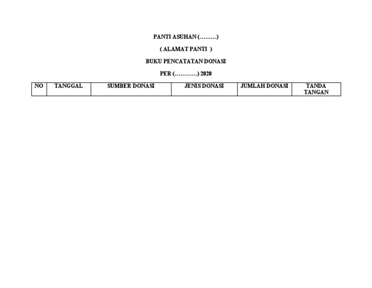 Format Donasi Panti | PDF