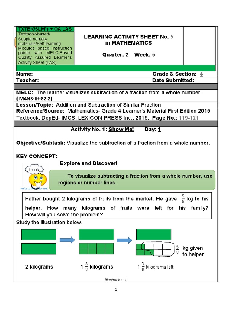 Subtracting Fractions for Grade 4 | PDF | Arithmetic | Numbers