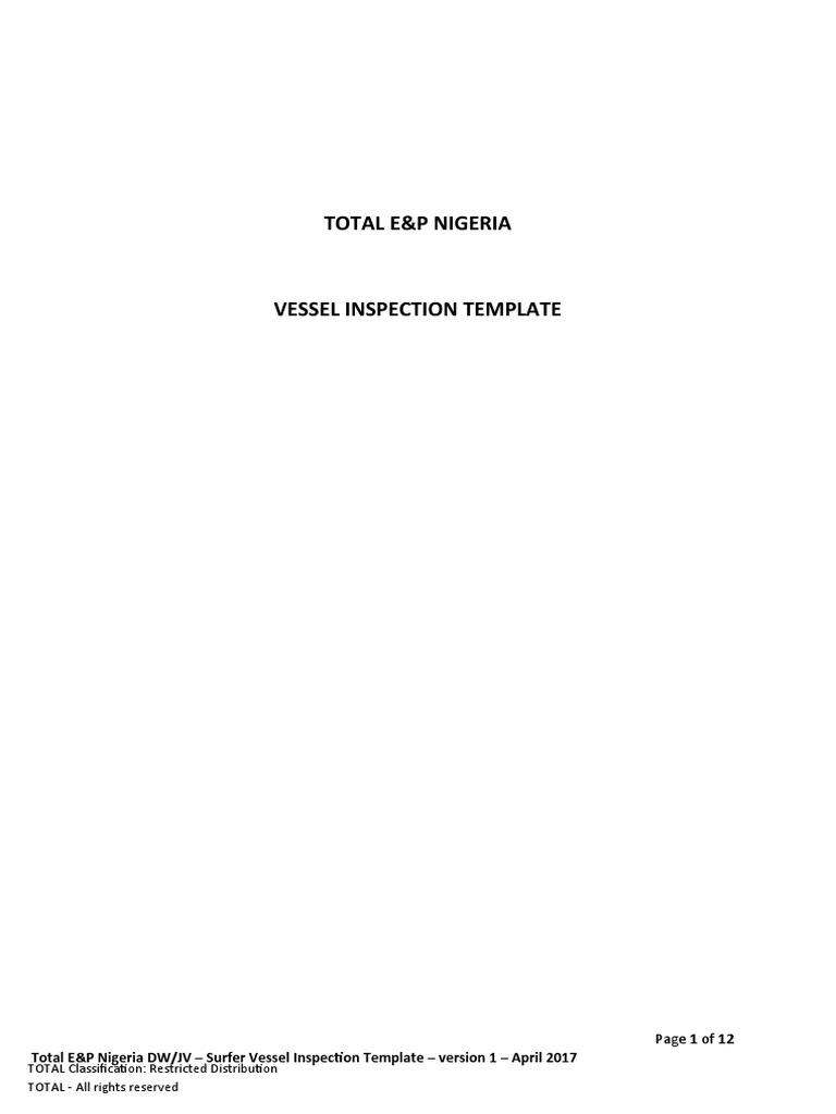 Surfer Vessel Inspection Form - V2 | PDF | Tonnage | Watercraft