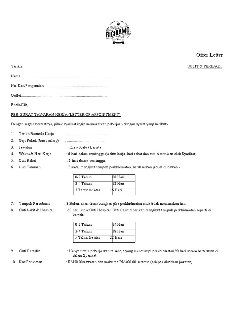 Contoh Offer Letter | PDF