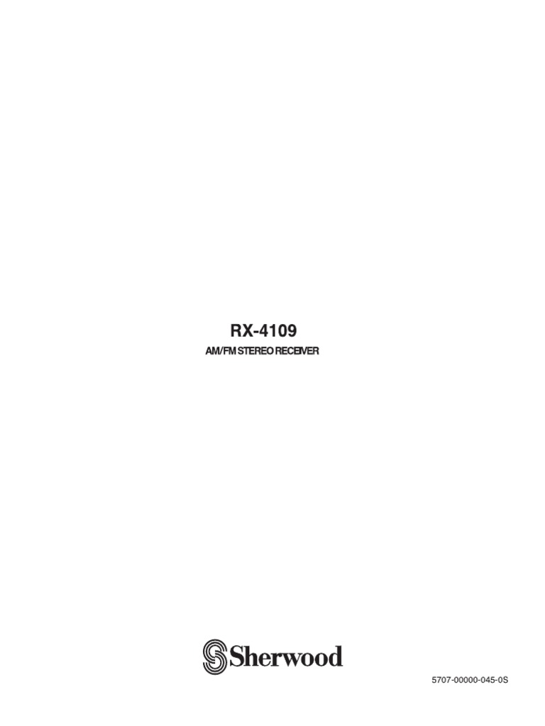 Sherwood RX-4109 Stereo Receiver Data Sheet | PDF | Frequency Modulation | Information And ...