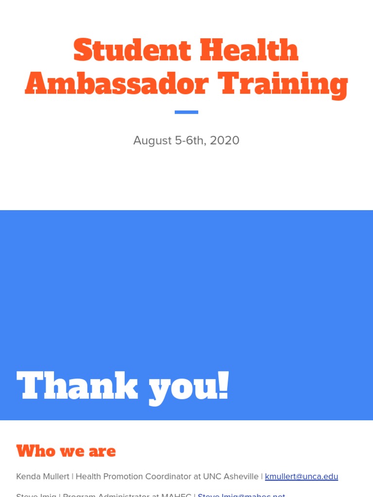 Student Health Ambassador Training August 2020 | PDF | Health Equity ...