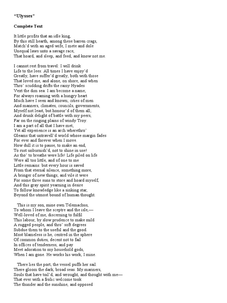 "Ulysses": Complete Text | PDF | Odysseus | Odyssey