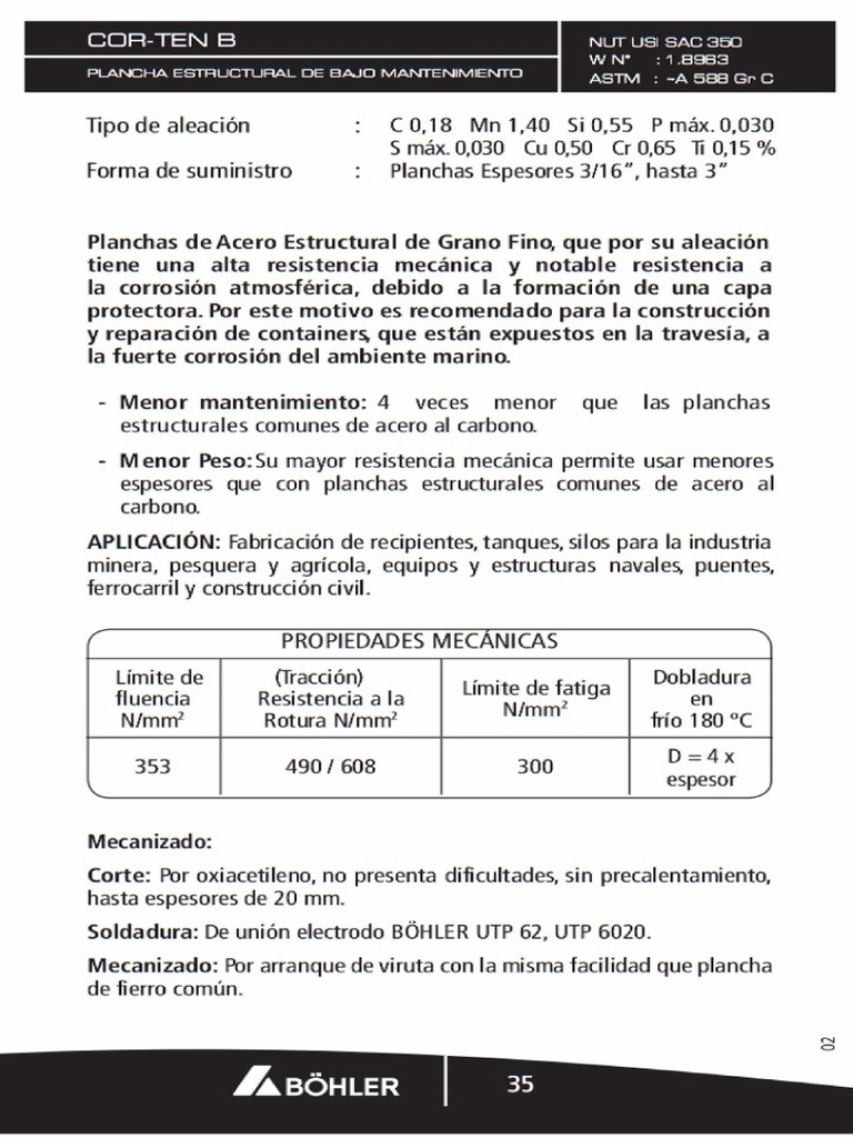 Plancha Estructural CORTEN B | PDF