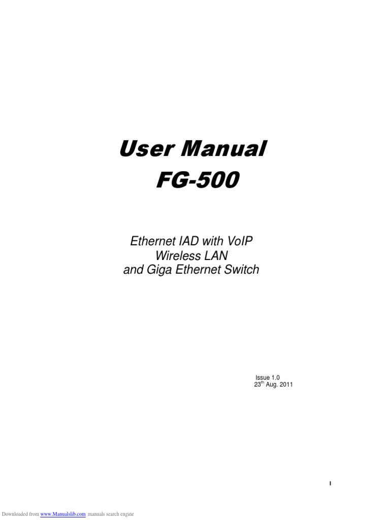 Inteno FG500 - User Manual | PDF | Ip Address | Wireless Lan