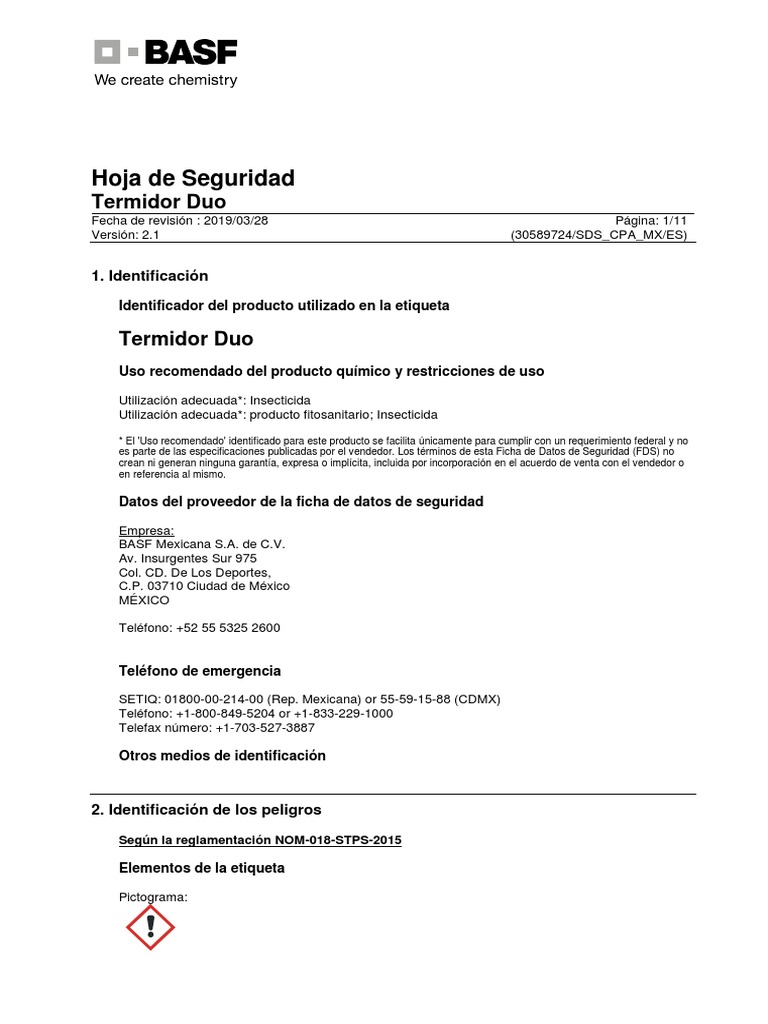 Termidor Duo IMAISA | PDF | Agua | Toxicidad