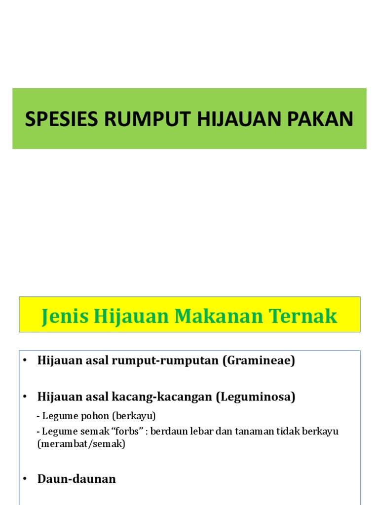 KLH 10 - 11. Jenis Dan Karakteristik Rumput | PDF