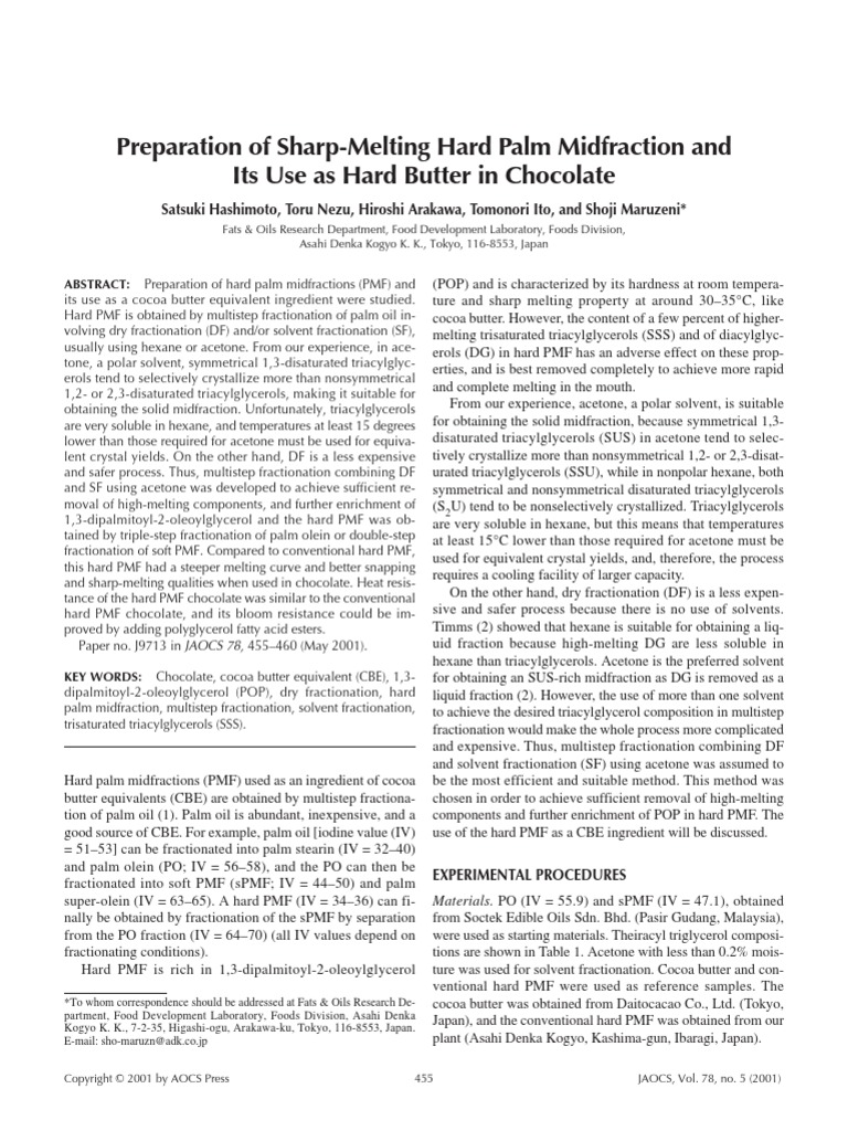 Fulltext 3 | PDF | Chocolate | Crystallization