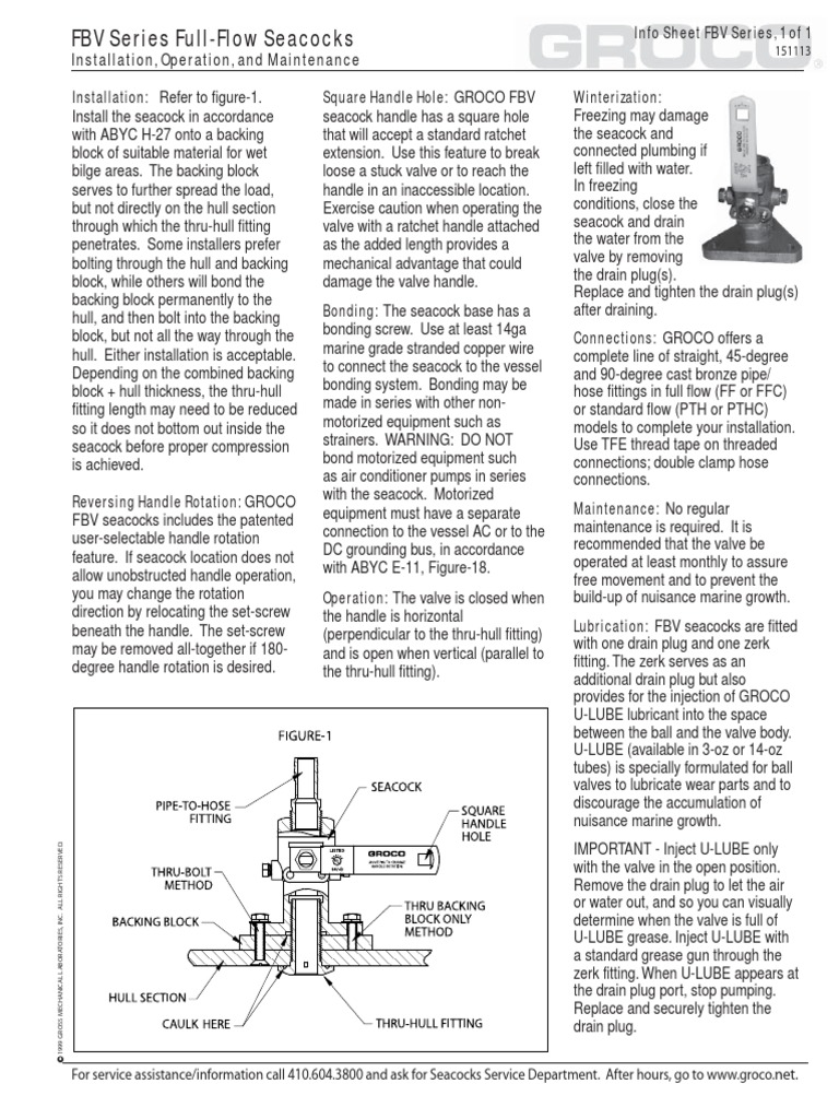 FBV Series Full-Flow Seacocks: Installation, Operation, and Maintenance ...