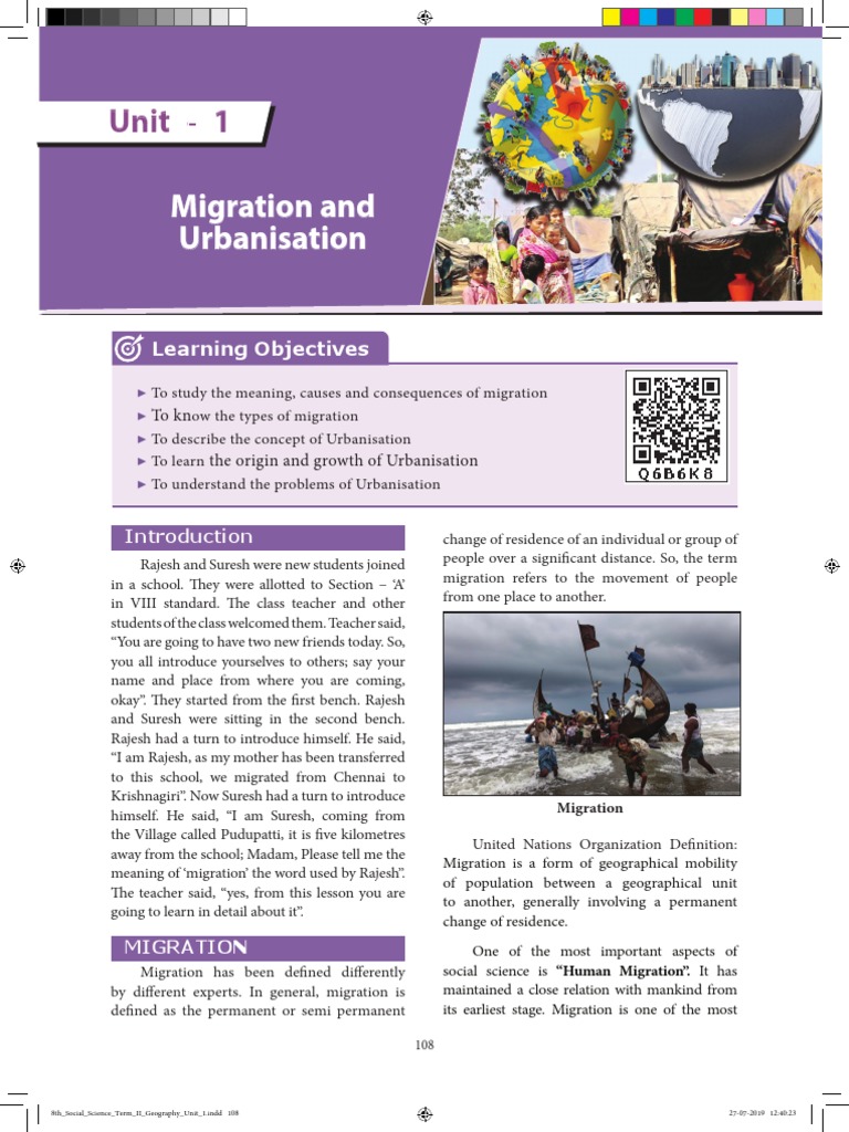 8 - Migration and Urbanisation - EM | PDF | Human Migration | Urbanization