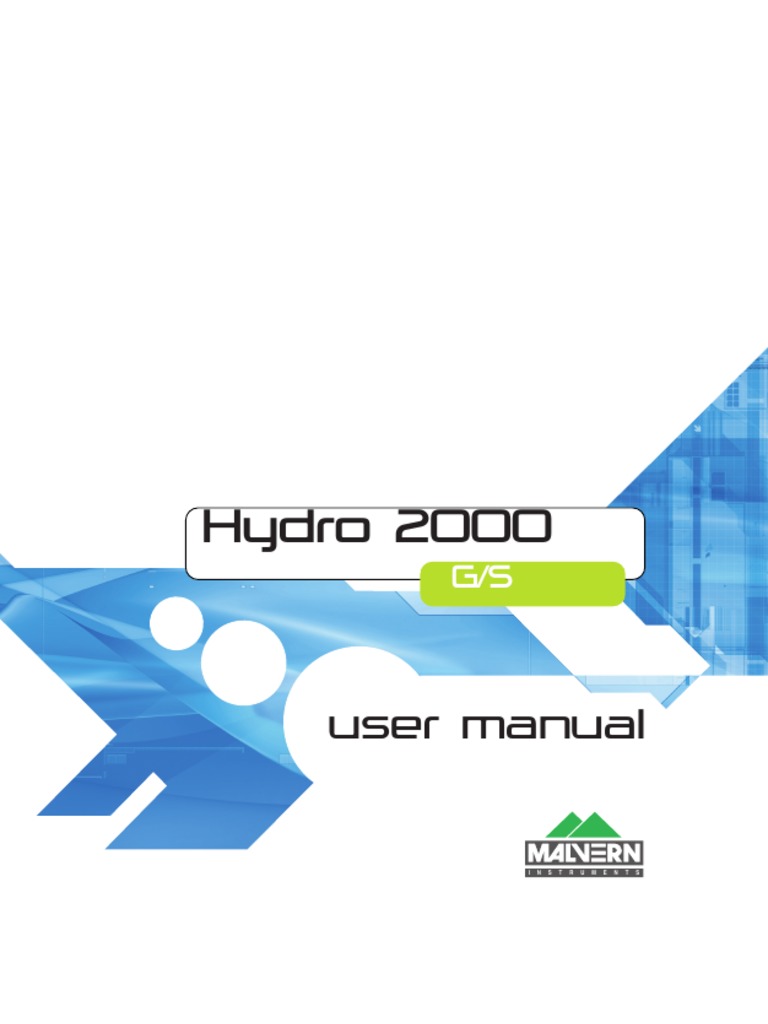 Hydro 2000: User Manual | PDF | Optics | Electrical Connector