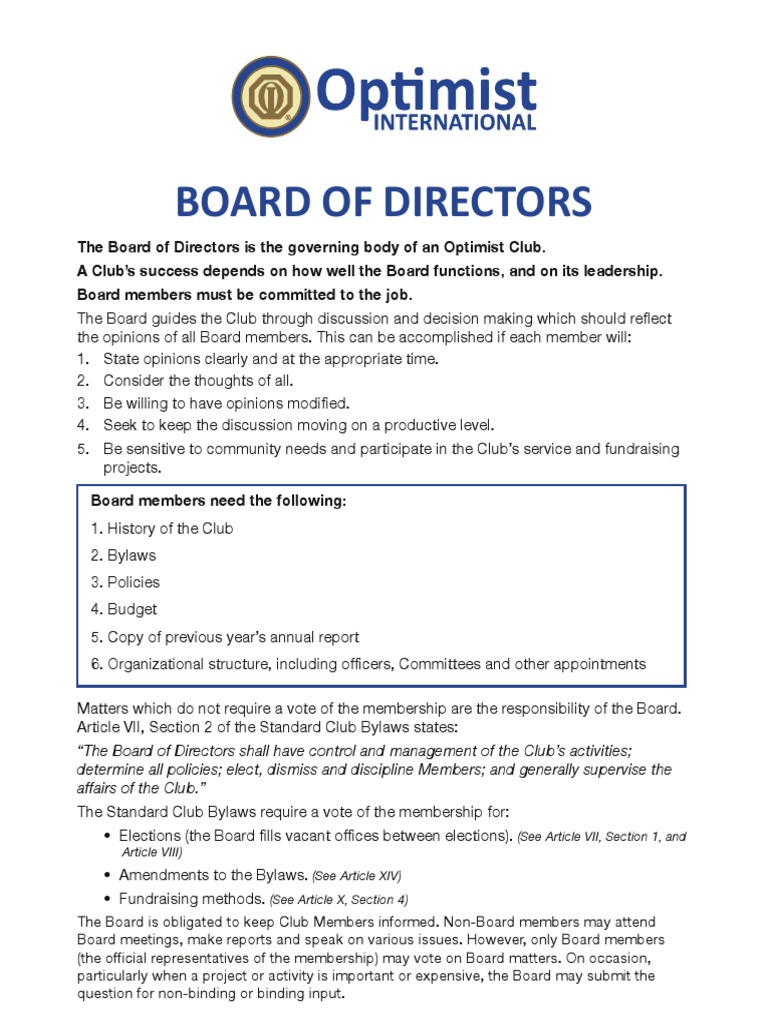 OC Board of Directors | PDF | Board Of Directors | Committee
