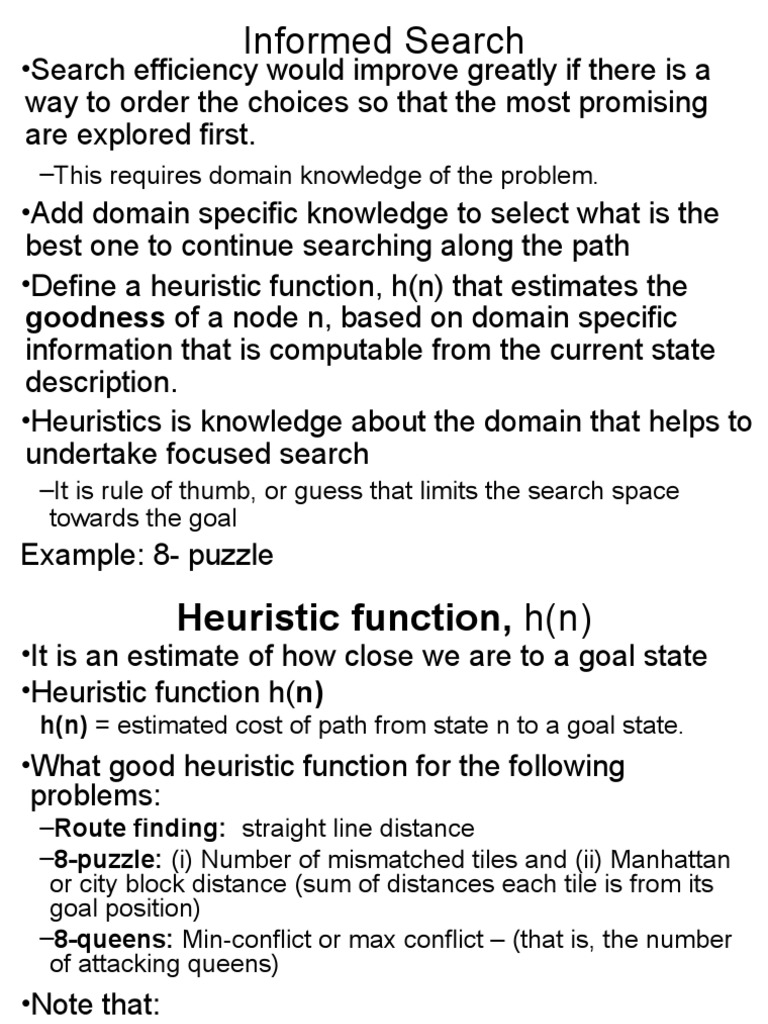 Chap 3 (3) - InformedSearch | PDF | Algorithms And Data Structures | Algorithms