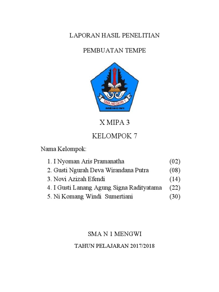Laporan Pembuatan Tempe KLP 7 | PDF