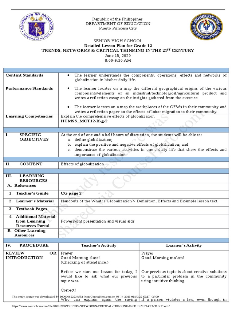 TNCT Globalization | PDF | Globalization | Multiple Choice