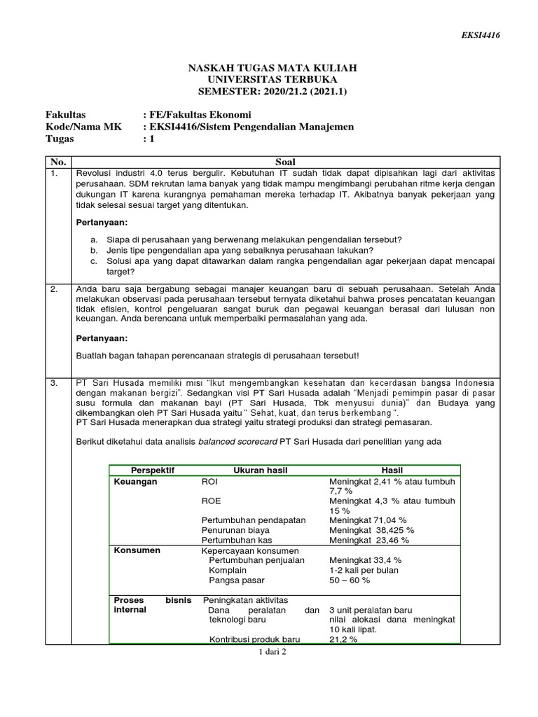 Naskah Eksi4416 tmk1 1 | PDF | Bisnis