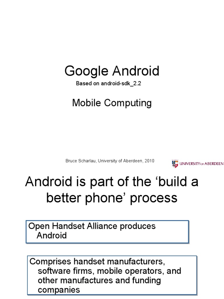 Google Android: Mobile Computing | PDF | Android (Operating System) | Data Management