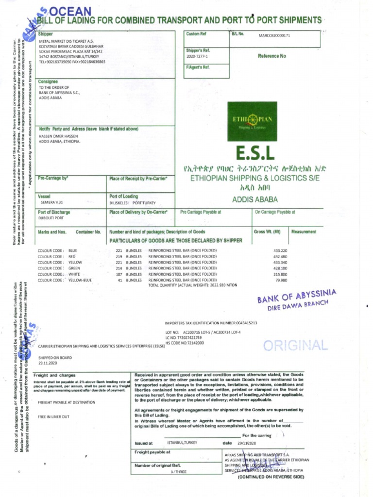 Bill of Loading | PDF