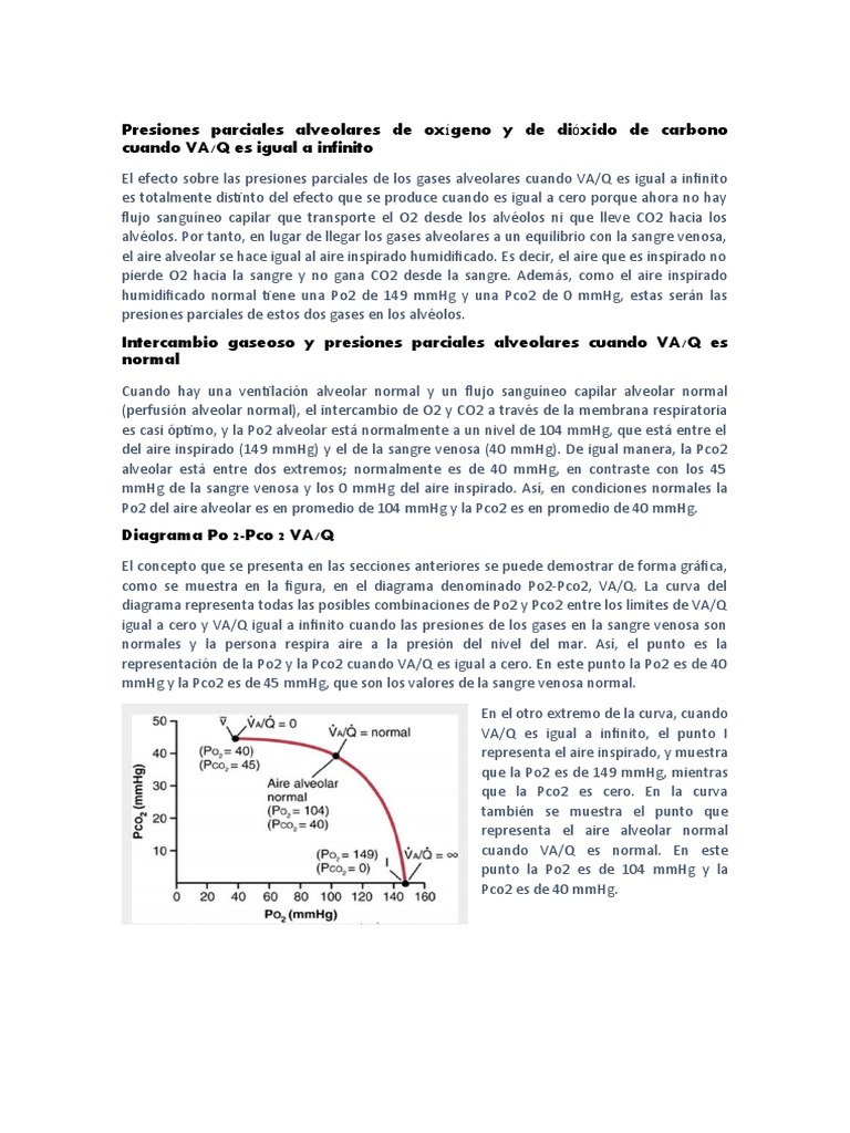 Presiones Parciales Alveolares de Oxígeno y de Dióxido de Carbono | PDF ...