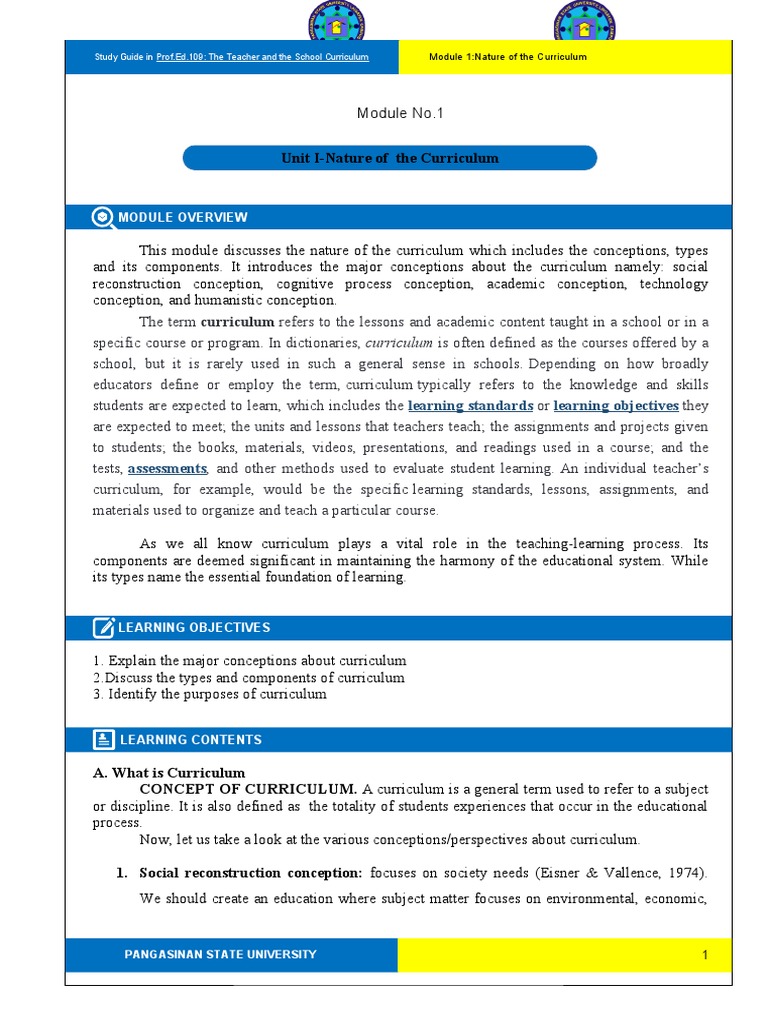 My Module 1 (School Curriculum) | PDF | Curriculum | Schools
