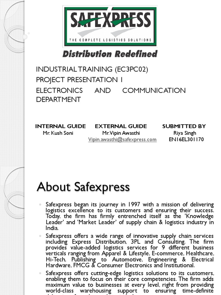 Safexpress | PDF | Supply Chain Management | Supply Chain