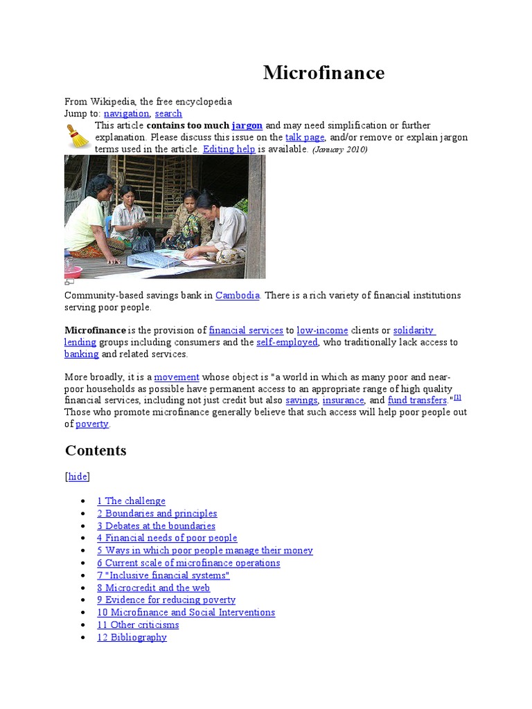 Microfinance | PDF | Microfinance | Microcredit