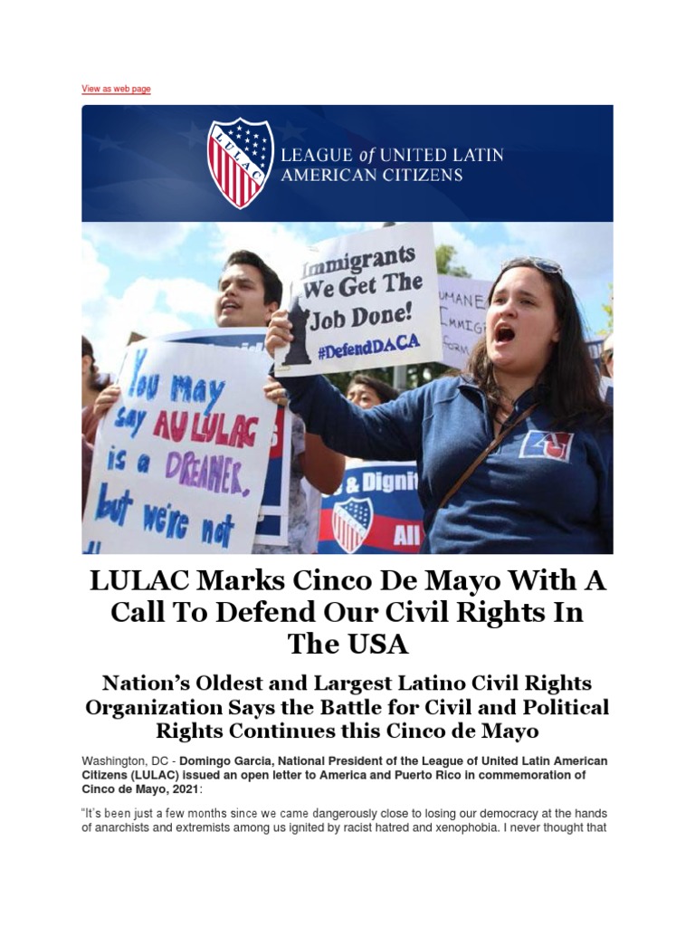 LULAC Marks Cinco de Mayo With A Call To Defend Our Civil Rights in The ...