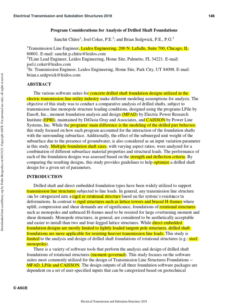Program Considerations For Analysis of Drilled Shaft Foundations | PDF ...