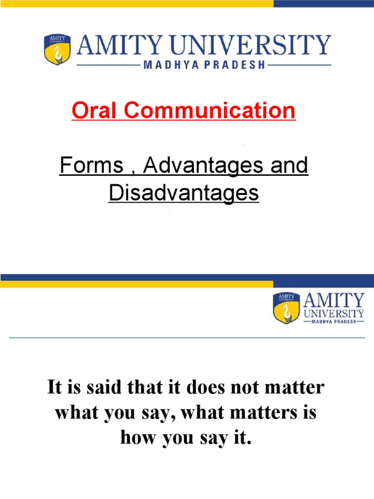 Oral Communication: Pros and Cons | PDF | Speech | Communication
