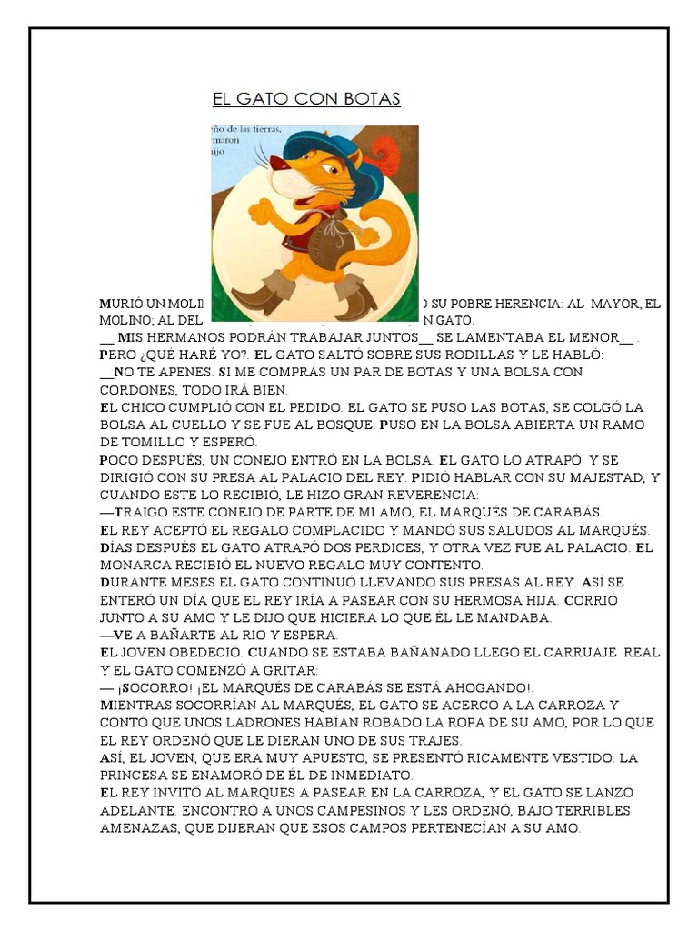 El Gato con Botas: Cuento Completo | PDF