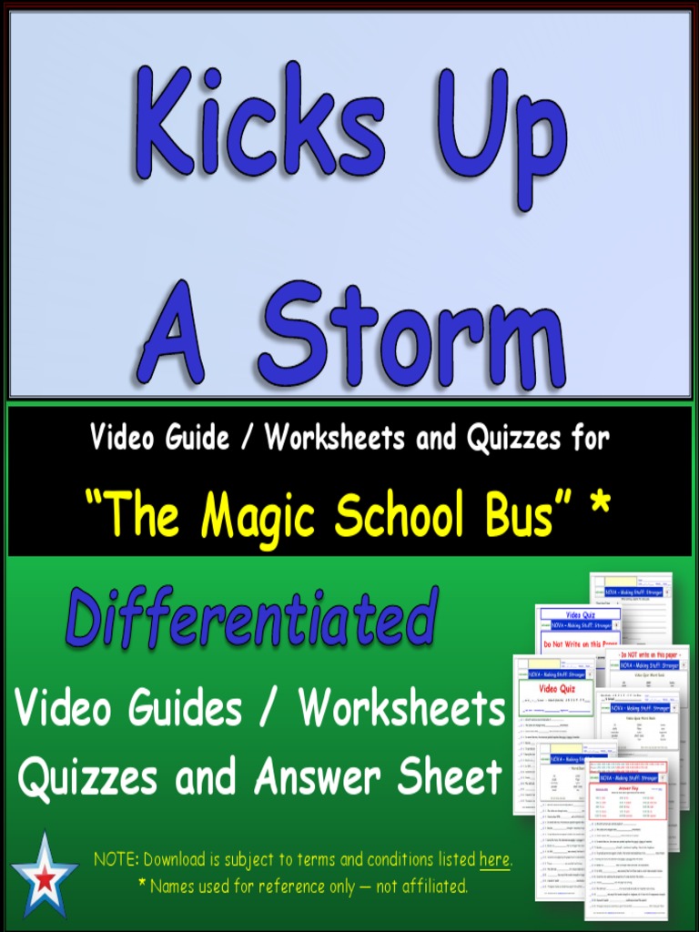 Free Differentiated Worksheet For The Magic School Bus