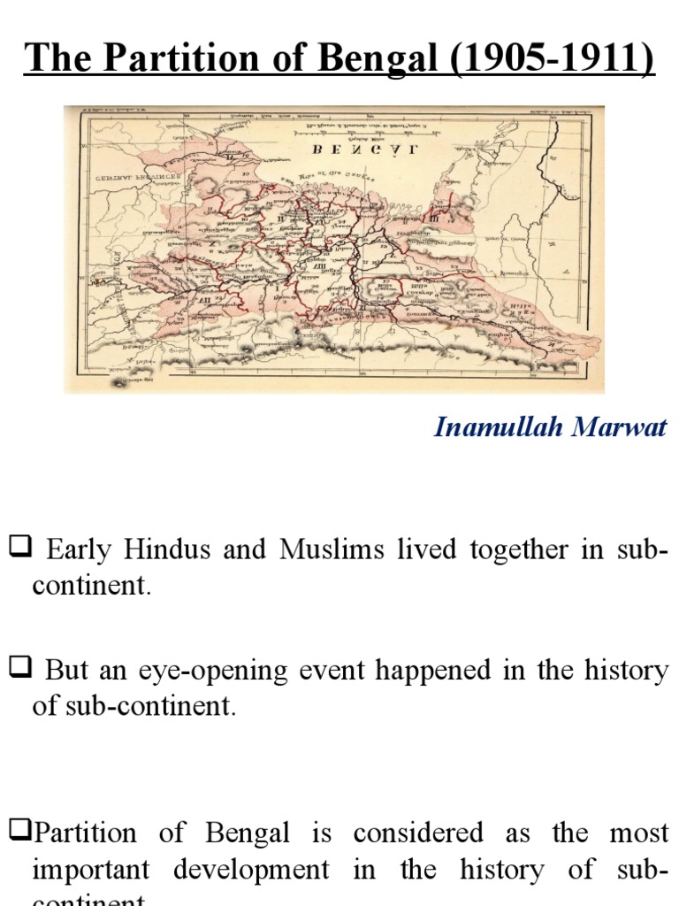 The Partition of Bengal (1905-1911) : Inamullah Marwat | PDF ...