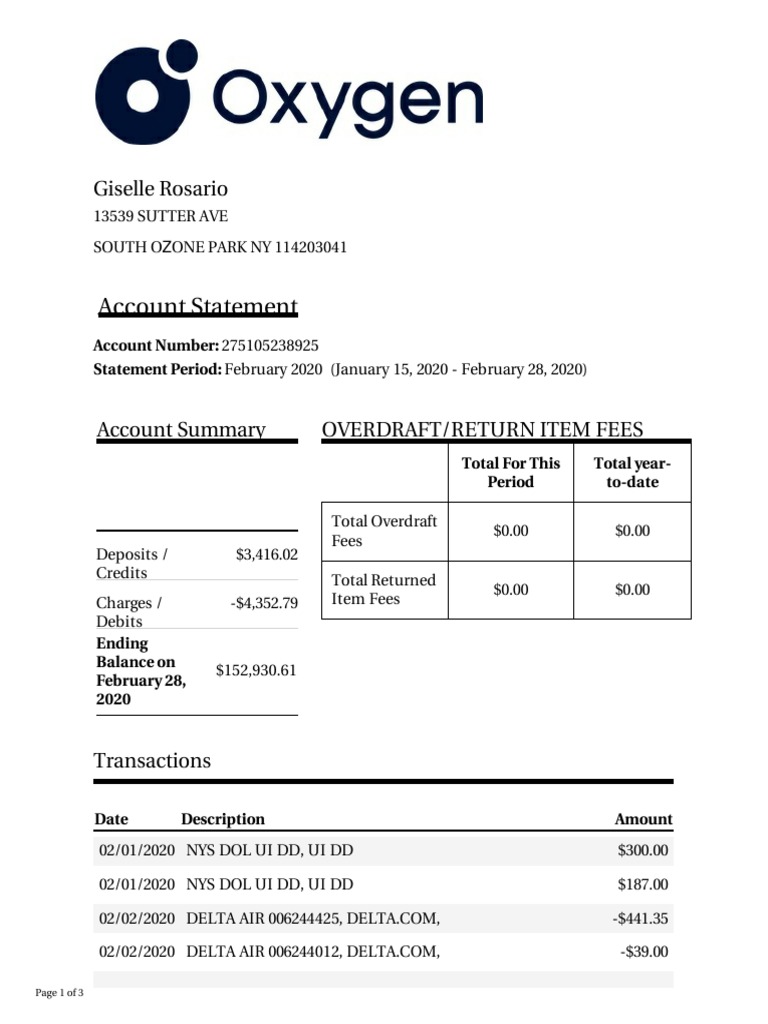 Account Statement: Giselle Rosario | PDF | Overdraft | Banking