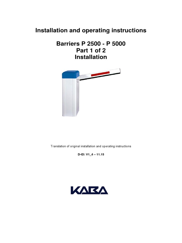 ARM BARRIER Part 1 Manual Installation& Operation | PDF | Screw | Safety