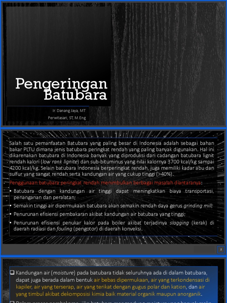 Pengeringan Batubara | PDF