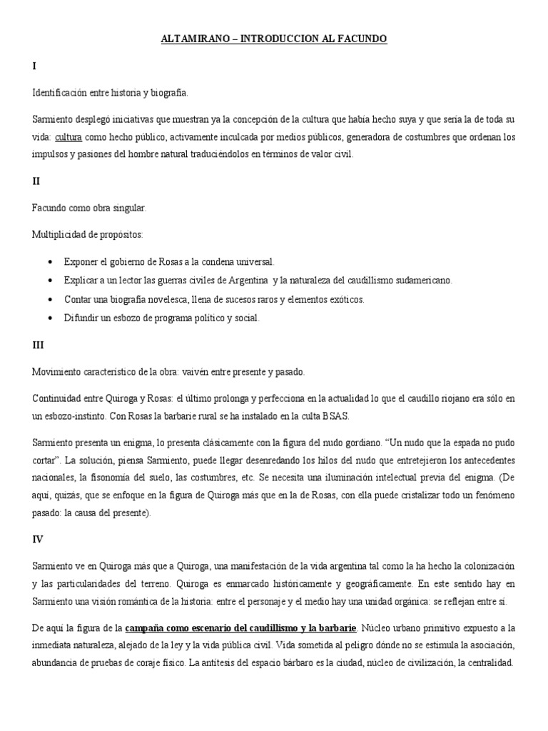 Altamirano Introducción Al Facundo | PDF | Cultura (general) | Science