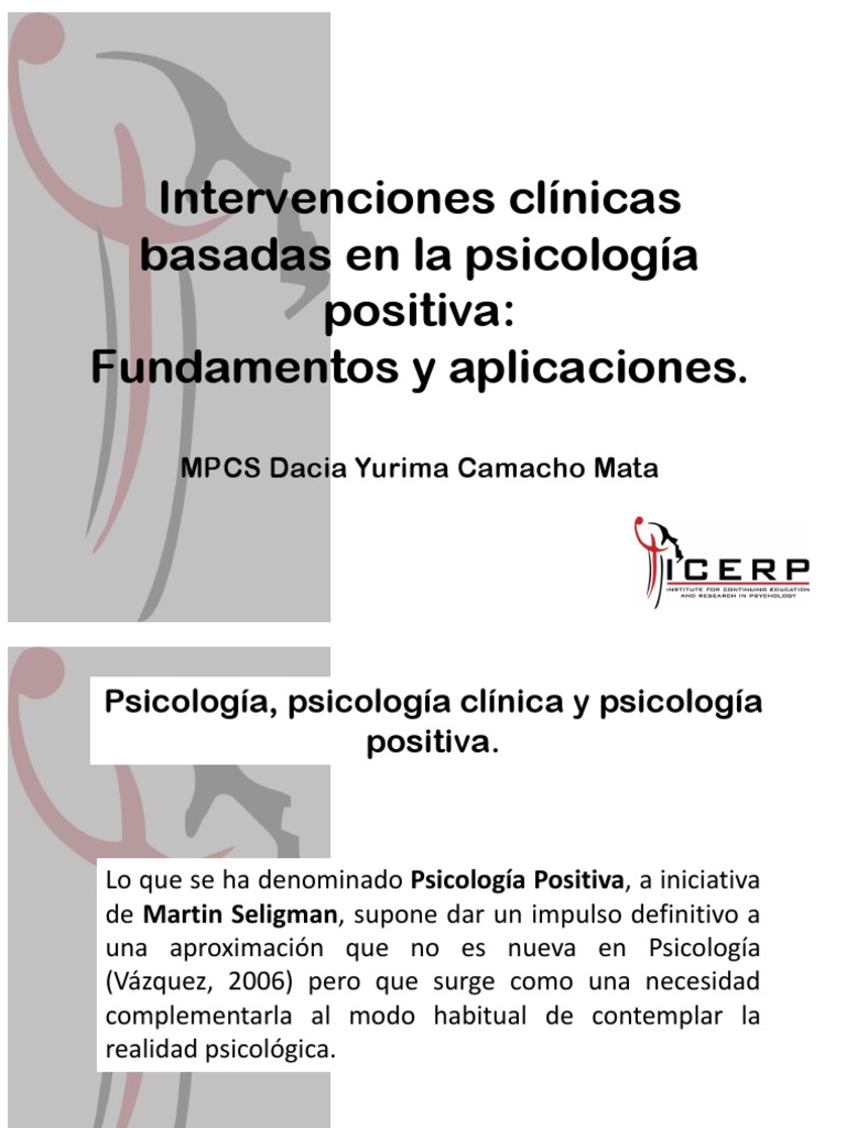 Intervenciones Clínicas Basadas en La Psicología Positiva | PDF | Las emociones | Bienestar