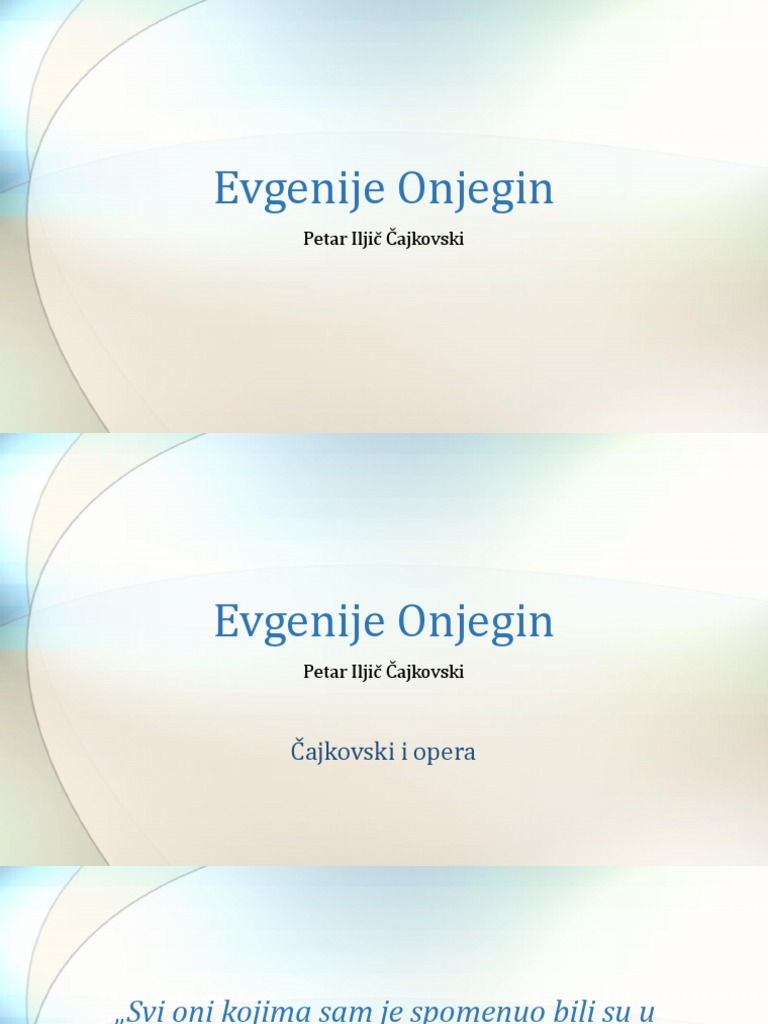 Evgenije Onjegin - Nacrt | PDF