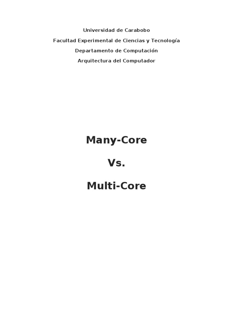 Multicore Vs Manycore | PDF | Unidad Central de procesamiento | Hilo (Computación)