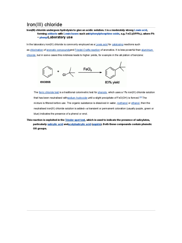 Applications and Reactions of Iron(III) Chloride, Tetrahydrofuran, N ...