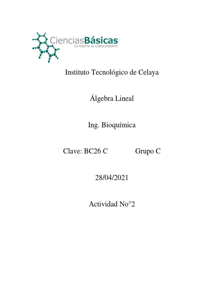 Portada de Algebra Lineal | PDF