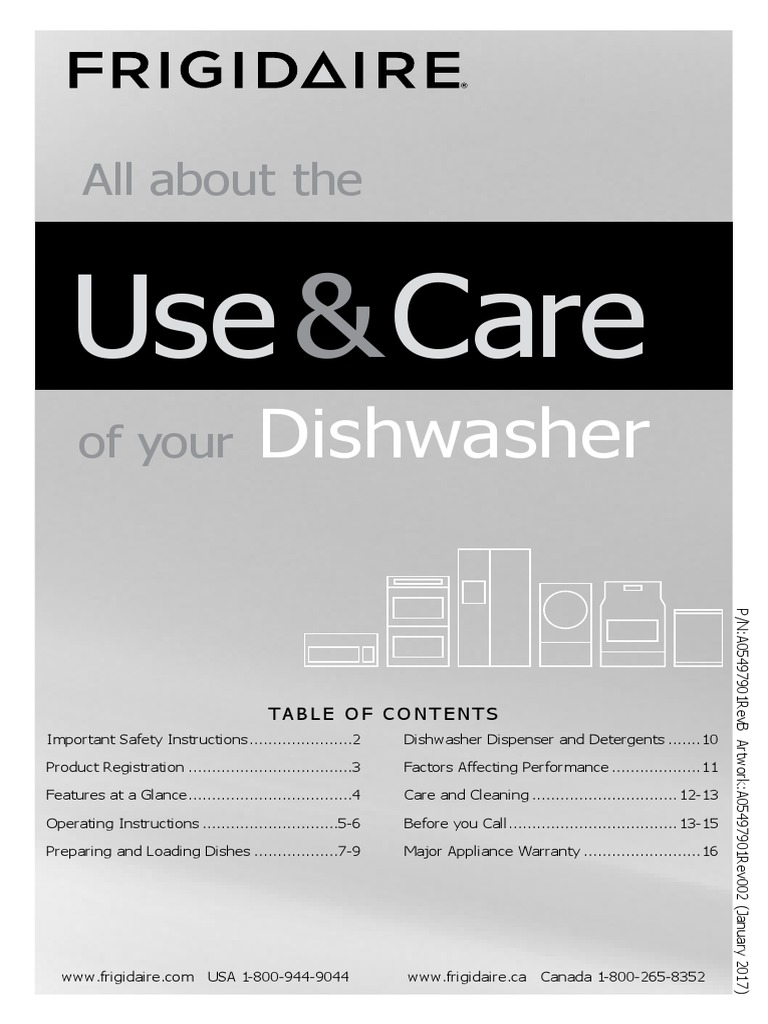 Frigidaire Dishwasher Manual | Download Free PDF | Dishwasher | Nature