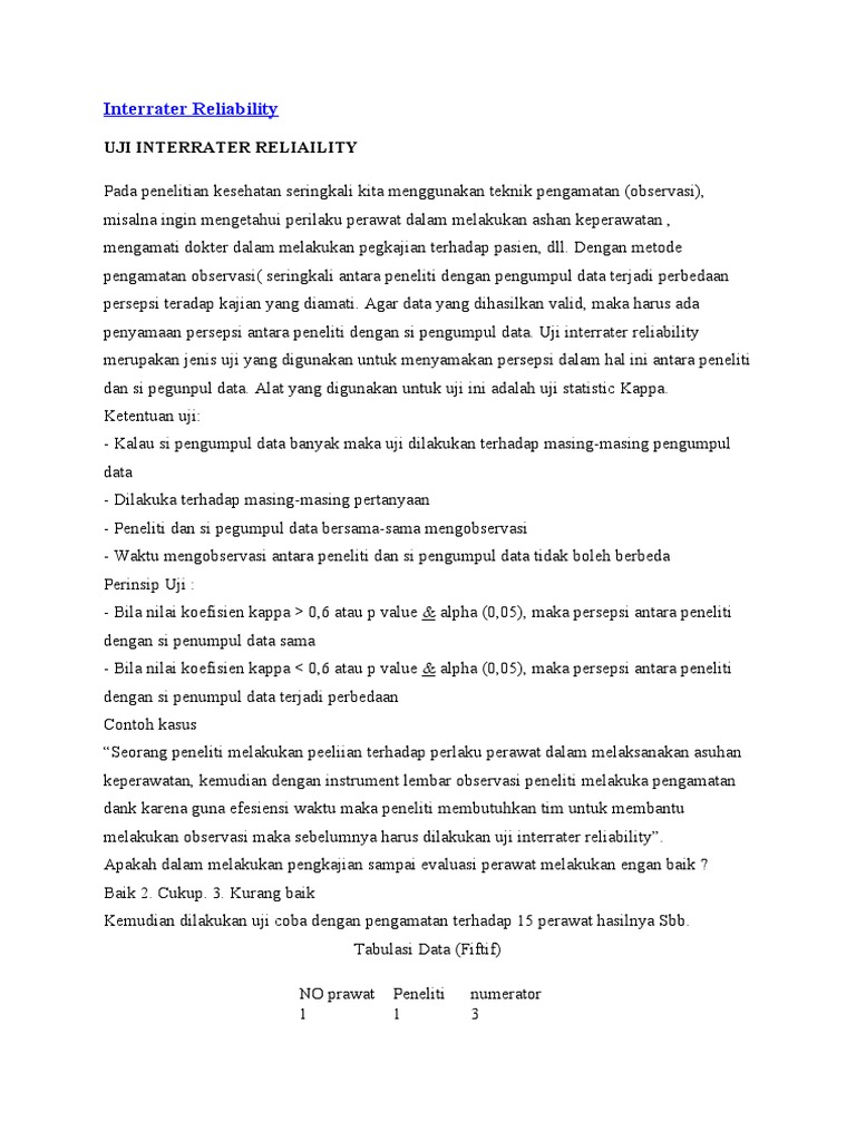 Interrater Reliability | PDF