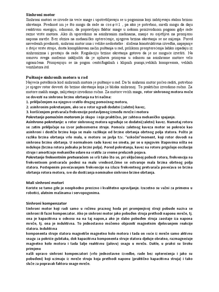 Sinhrone Masine | PDF