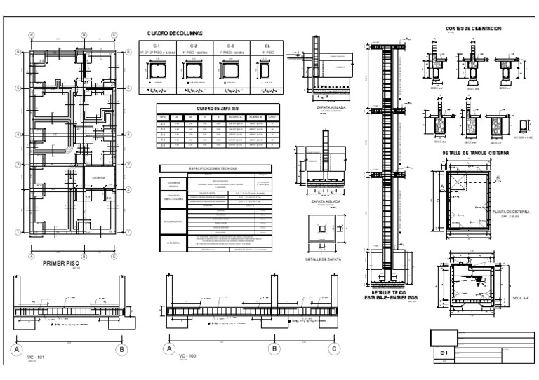 Primer Piso: Cuadro de Columnas | PDF