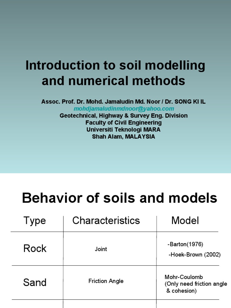 Soil Modelling and Numerical Methods | PDF | Finite Element Method ...